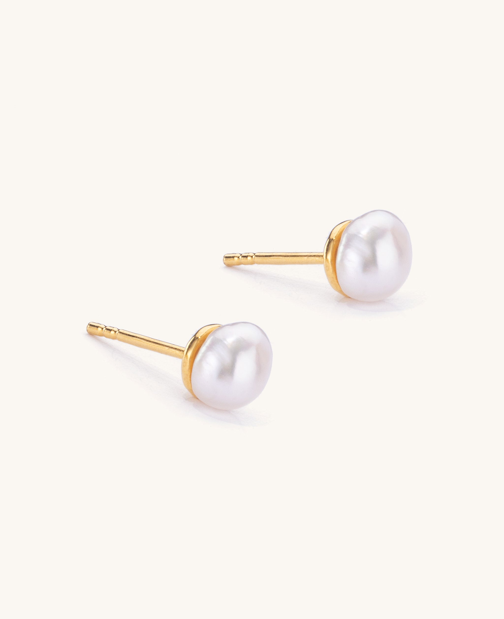 Small Baroque Pearl Studs 18k Gold Vermeil | Spells Of Love